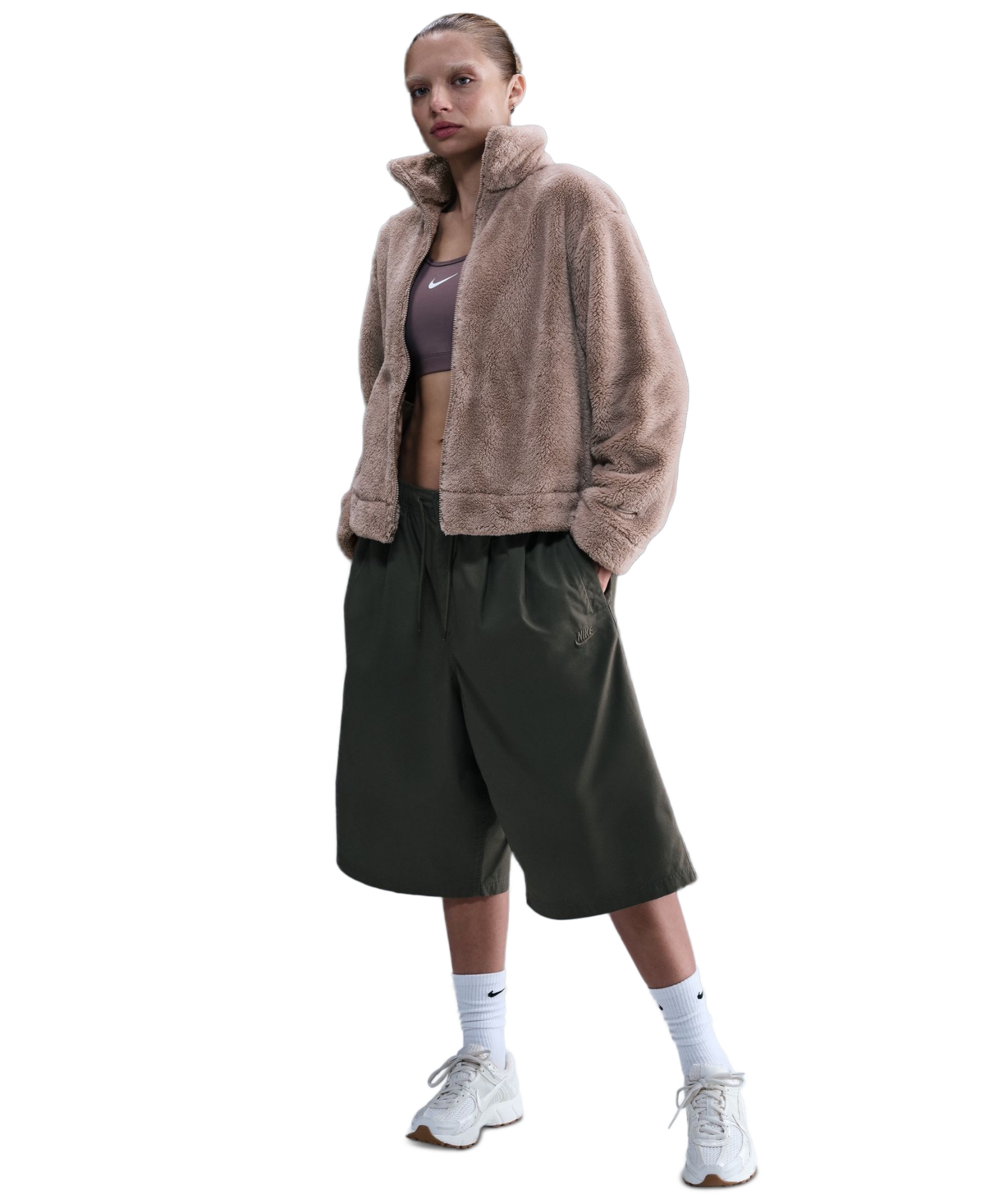 Click here for Nike Womens Essential Sherpa High-Pile Fleece Jack... prices