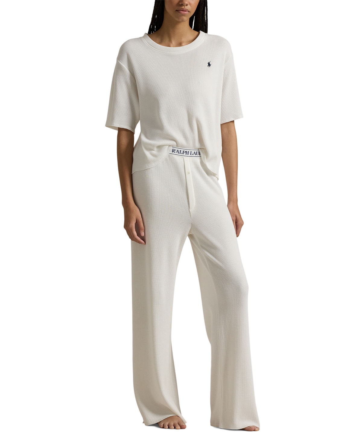 Click here for Polo Ralph Lauren Womens 2-Piece Waffle-Knit Top a... prices