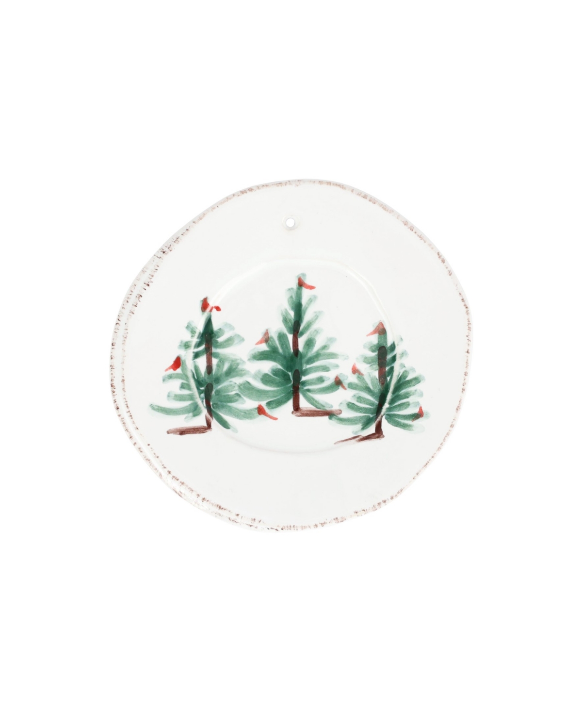 Click here for Vietri Lastra Holiday Round Ornament - Green prices