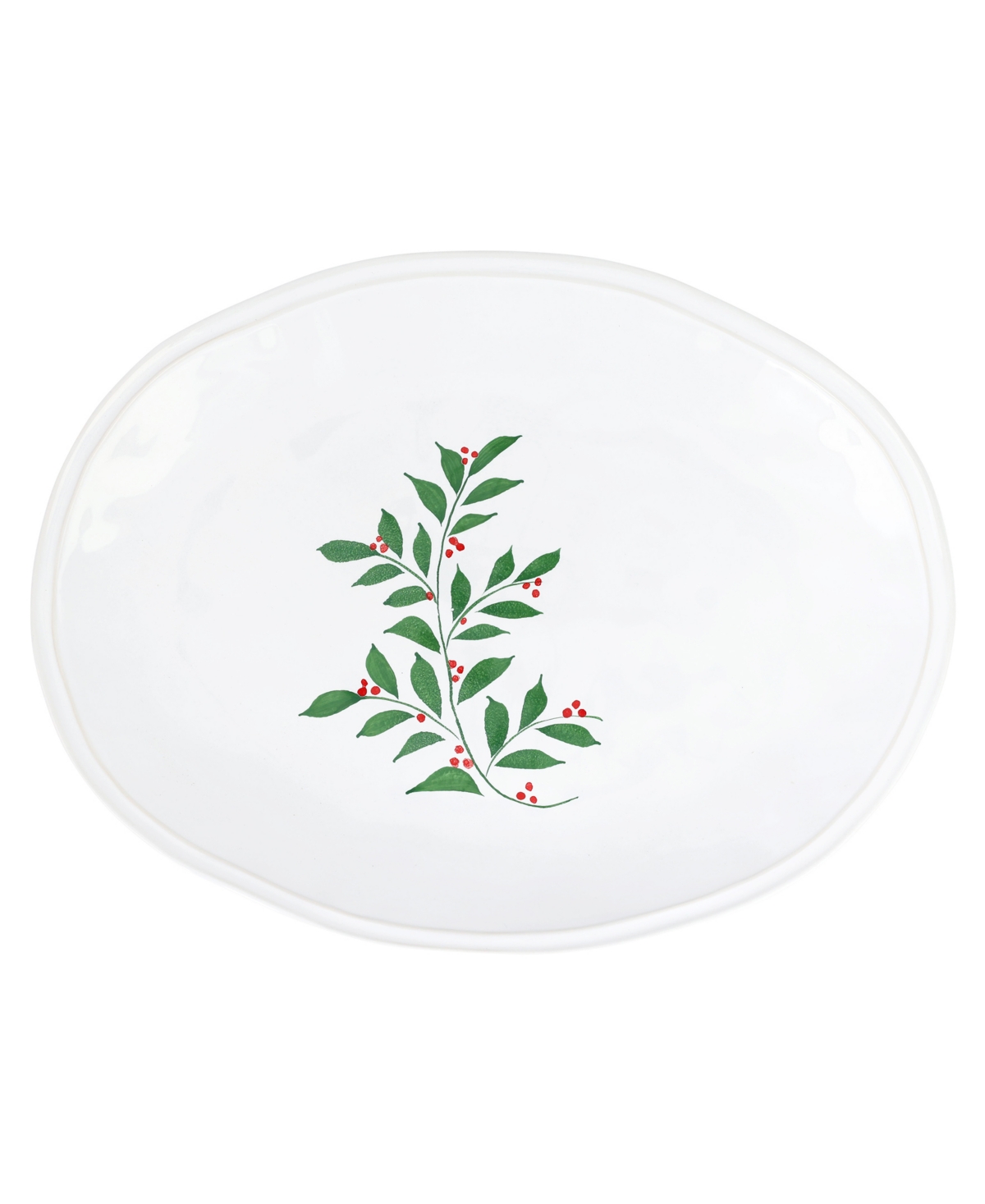 Vietri Aria Holiday Oval Platter - White