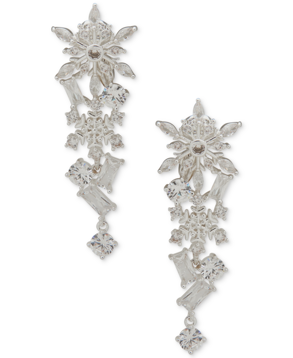 Click here for Anne Klein Cubic Zirconia Silver-Tone Snowflake Cl... prices