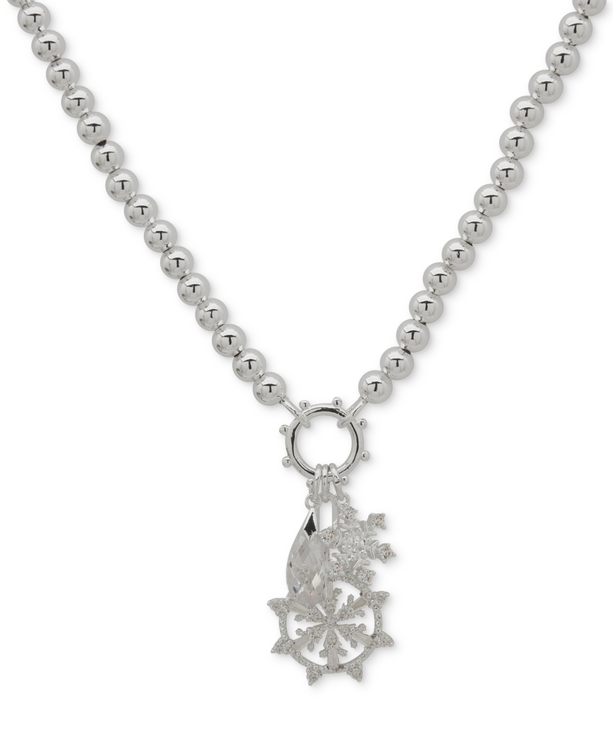 Click here for Anne Klein Cubic Zirconia Silver-Tone Snowflake Ch... prices