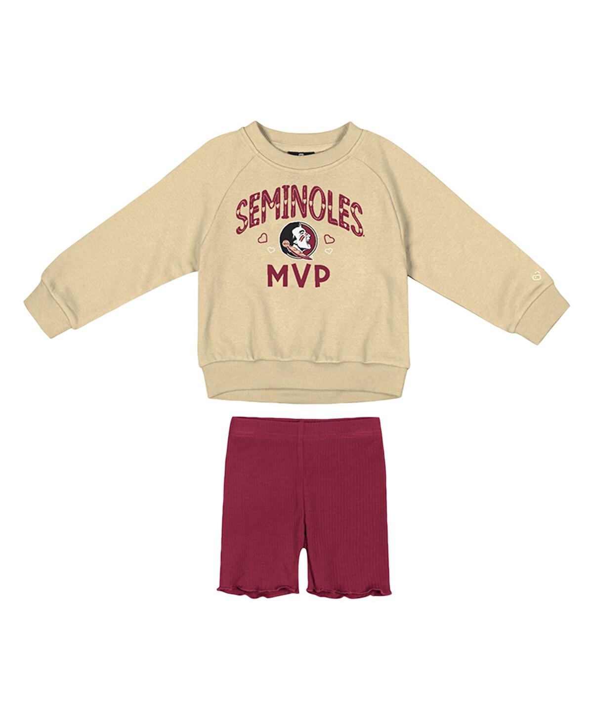 Click here for Colosseum Girls Toddler 2-Piece Gold/Garnet Florid... prices