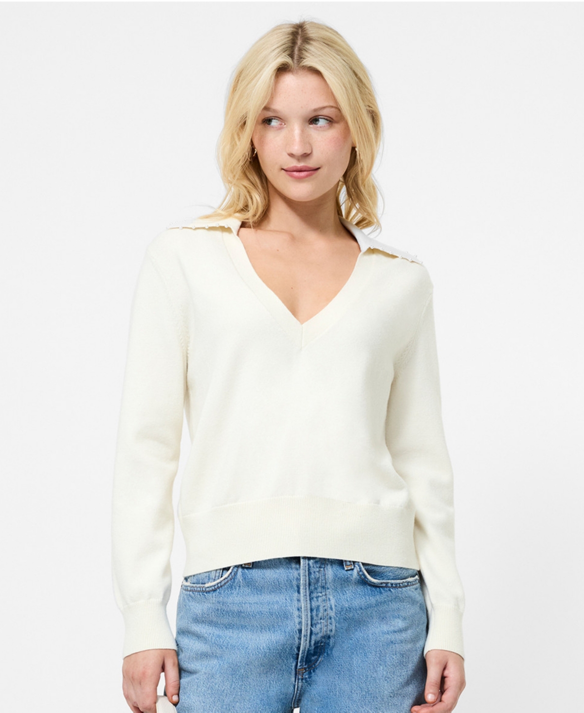 Click here for Fcuk Womens Sloane Knit Collar V-Neck Sweater - Po... prices