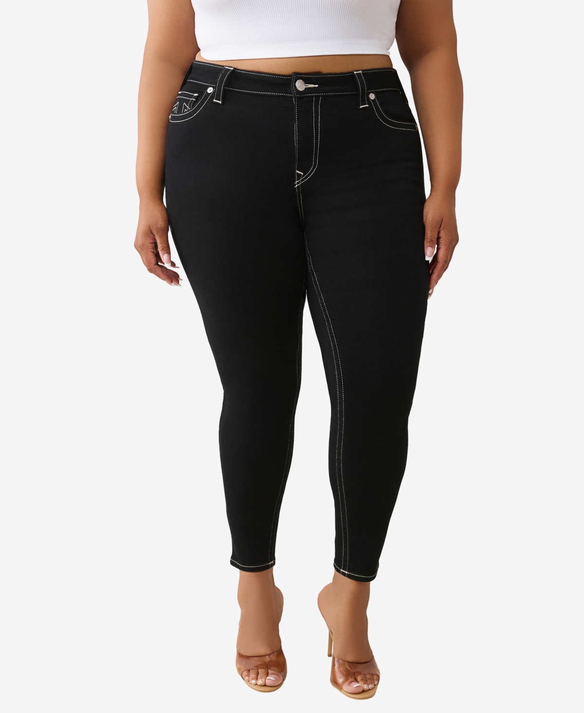 Click here for True Religion Plus Size Jennie Skinny Mid Rise Jea... prices