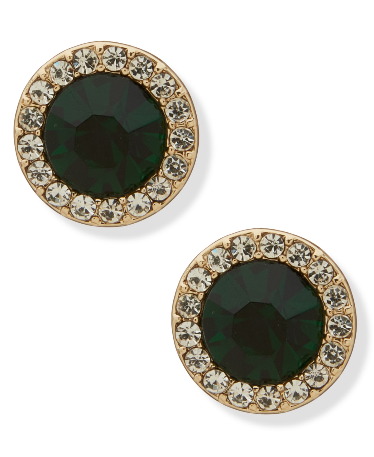 Click here for Dkny Glass Stone Gold-Tone Rounded Stud Earrings -... prices
