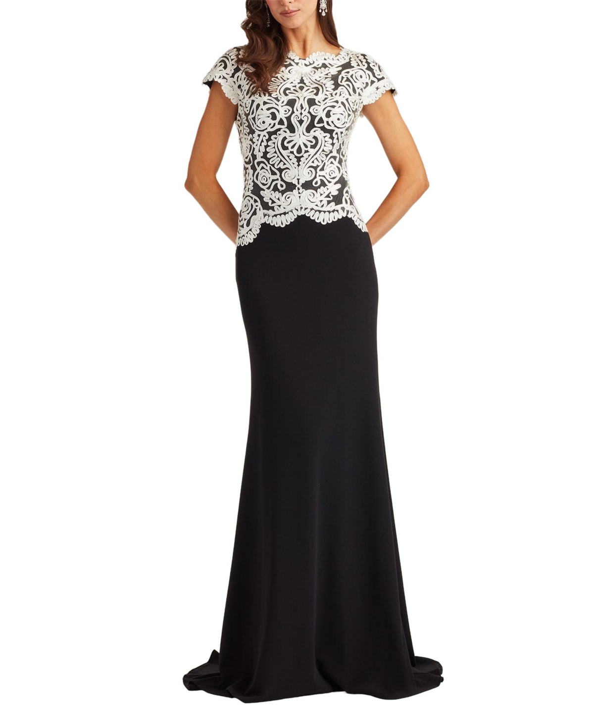 Click here for Tadashi Shoji Womens Isadora Embroidered Crepe Gow... prices