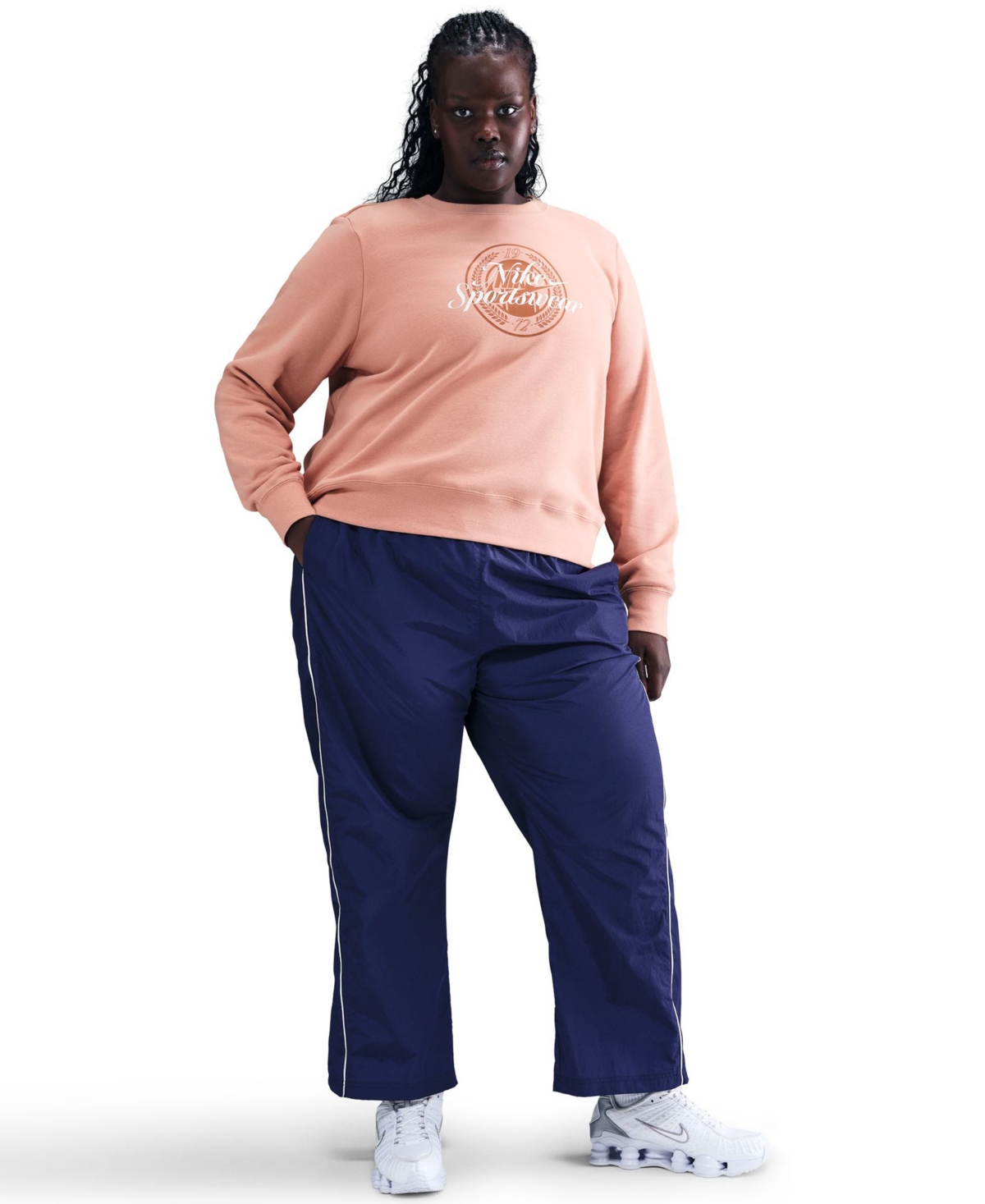 Click here for Nike Plus Size Sportswear Club Fleece Graphic Crew... prices