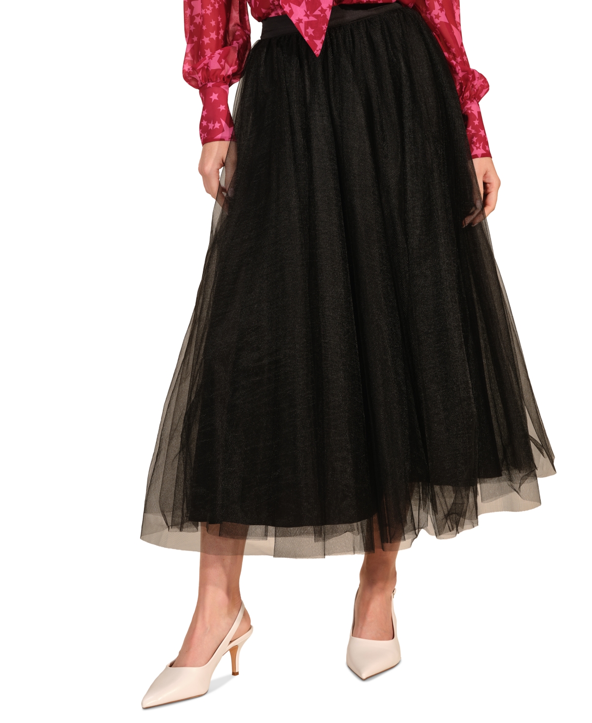 Click here for Isaac Mizrahi Womens Tulle Full Midi Skirt - Black prices