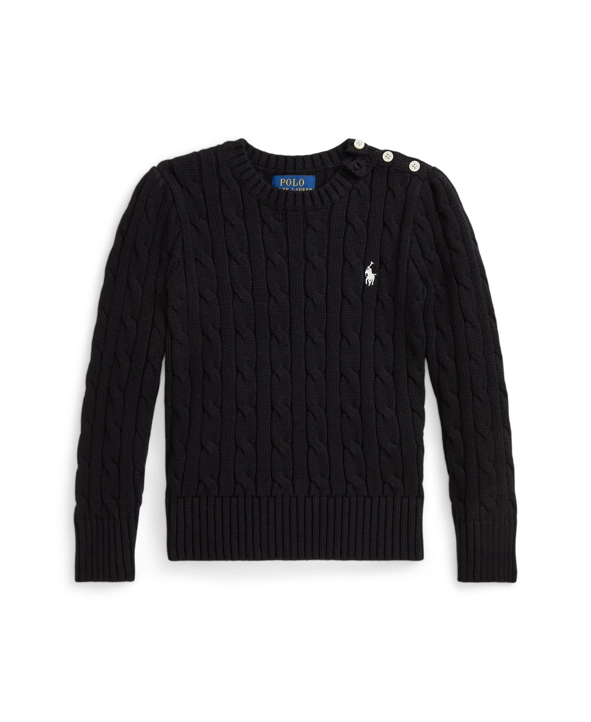 Click here for Polo Ralph Lauren Girls 2T-6X Crewneck Cable Knit... prices