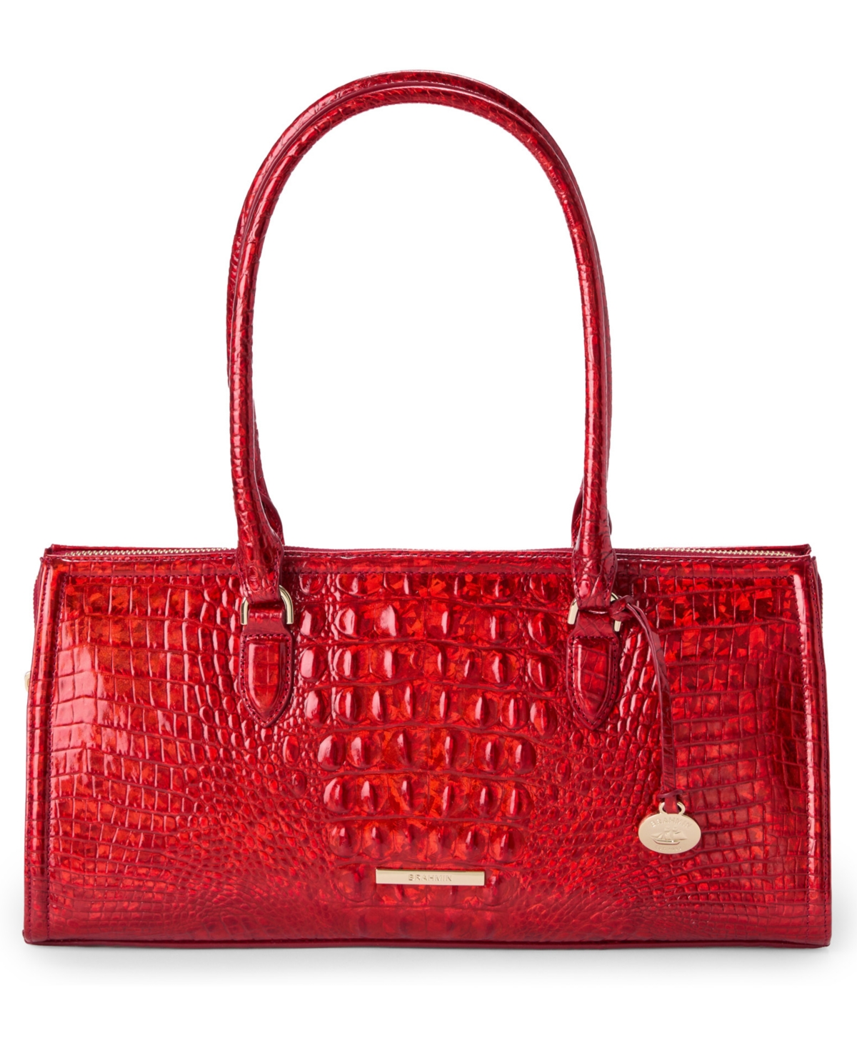 Click here for Brahmin Sophia Large Melbourne Satchel Bag - Red O... prices