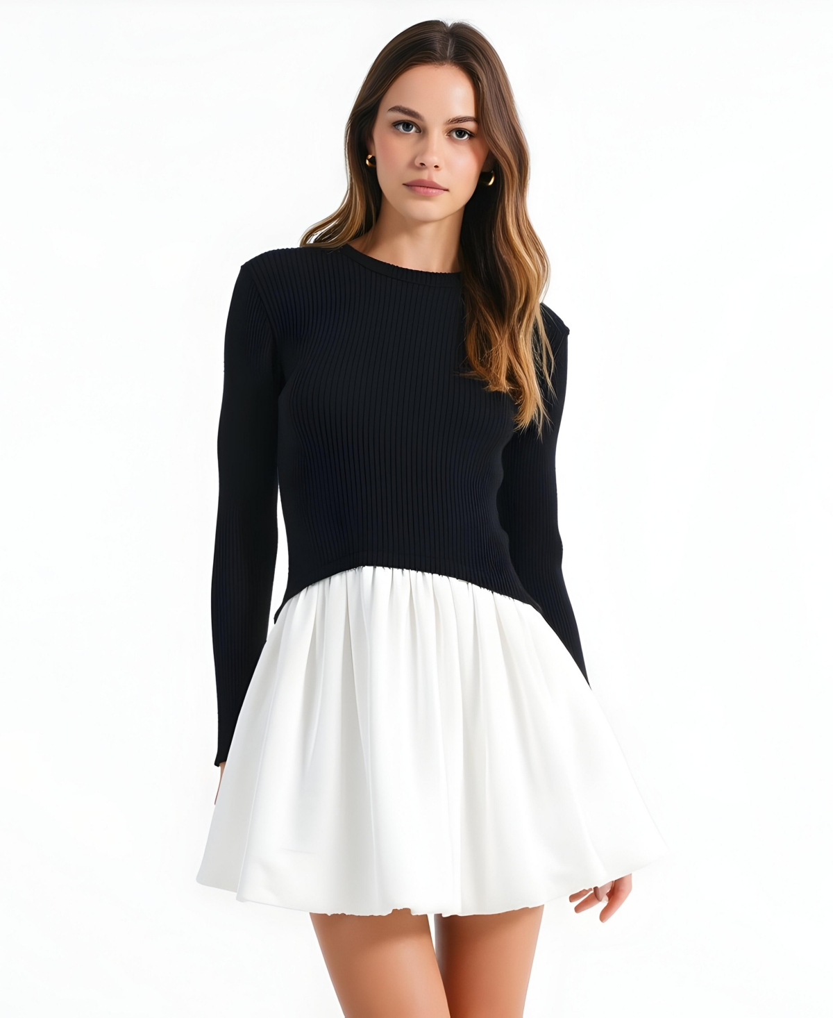 Click here for Modenaire Womens Ribbed Long-Sleeve Fit-and-Flare... prices