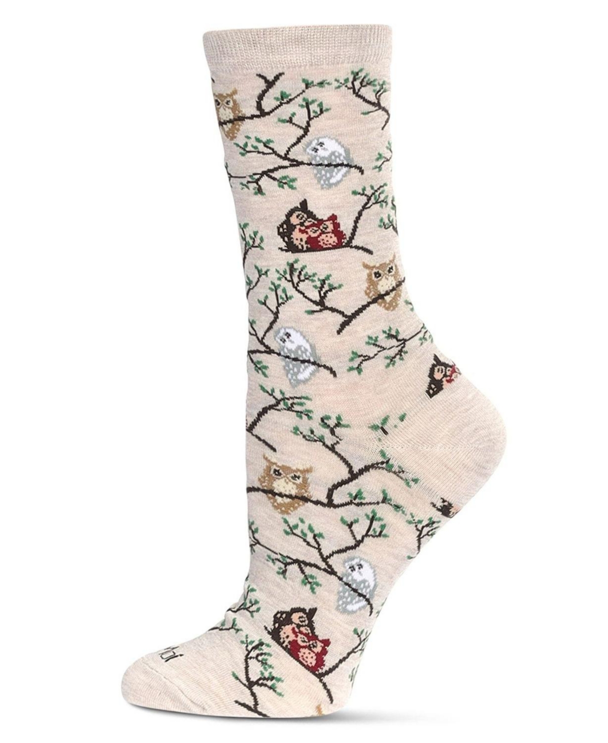 Click here for MeMoi Womens Owls Crew Socks - Oatmeal heather prices