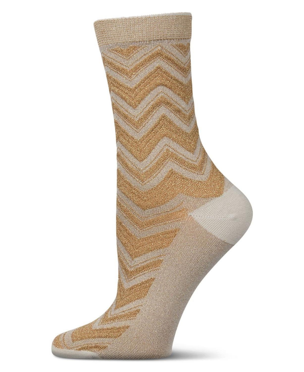 Click here for MeMoi Womens Shimmer Chevron Crew Socks - Silver prices