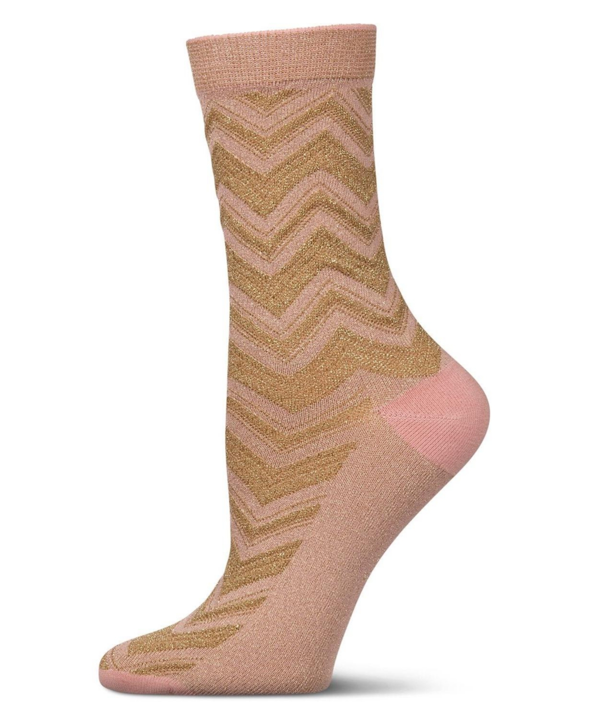 Click here for MeMoi Womens Shimmer Chevron Crew Socks - Rose gol... prices