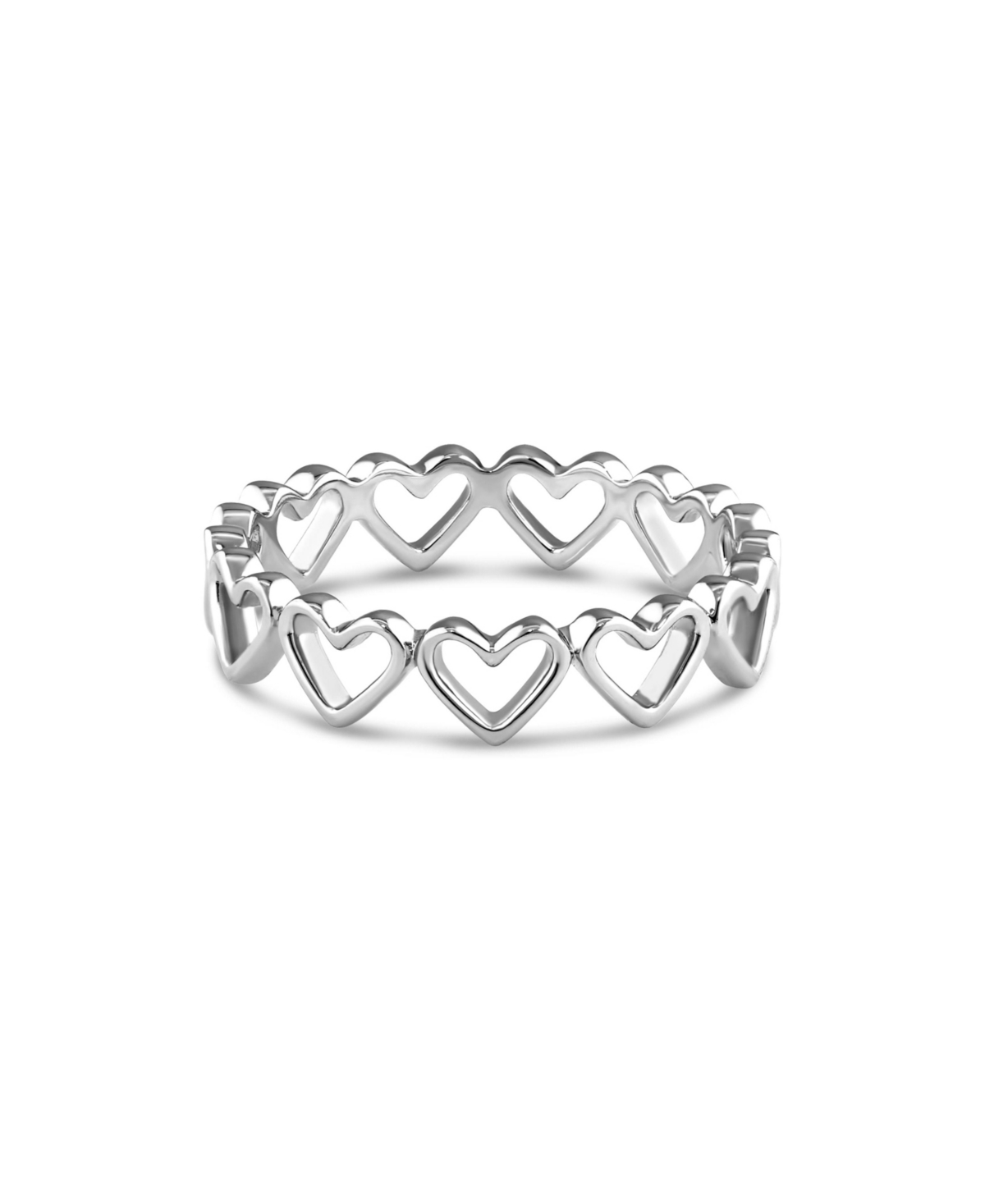Click here for Devata Open Heart Eternity Ring in Rhodium Plated... prices