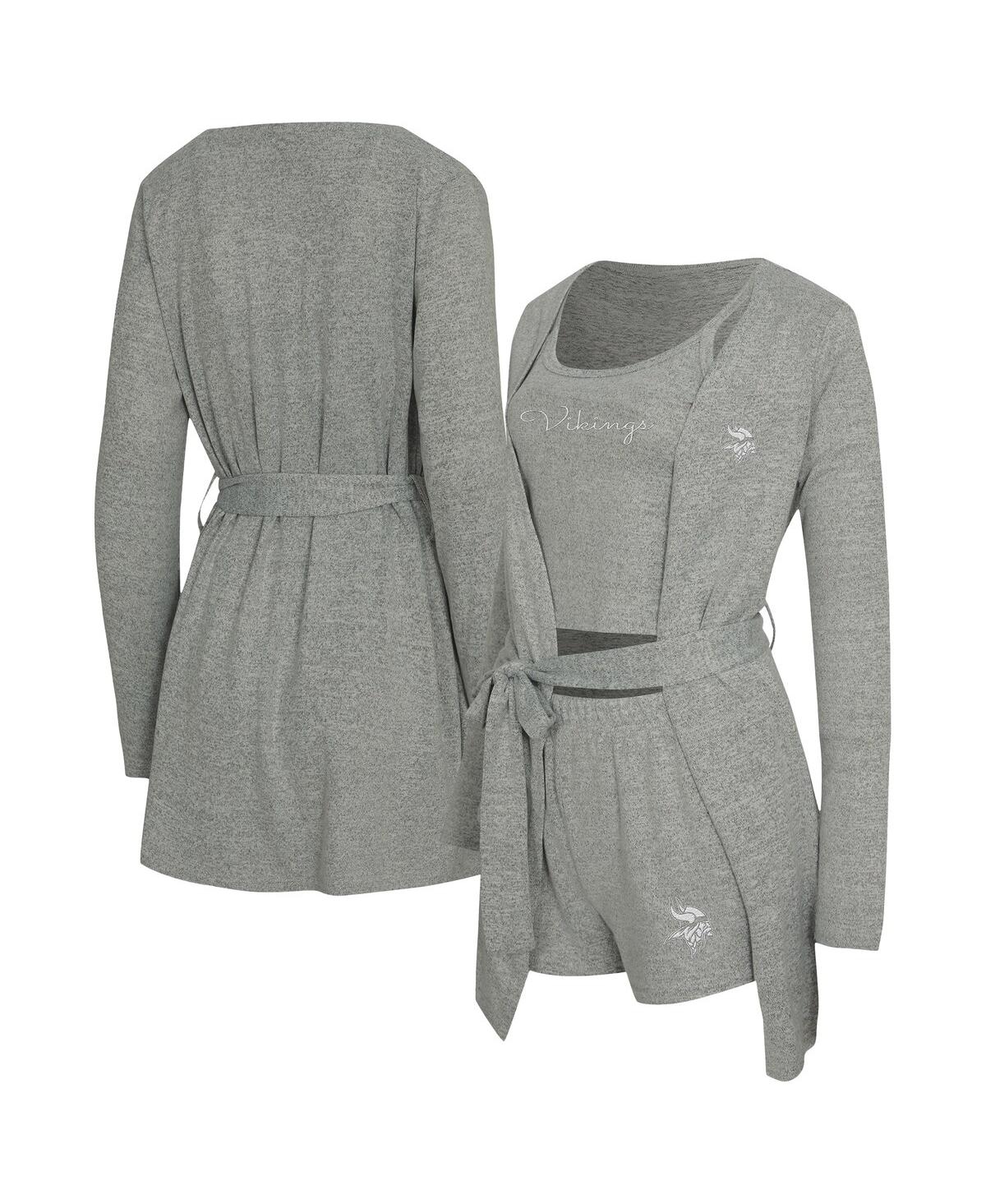 Click here for Concepts Sport Womens 3-Piece Heather Gray Minneso... prices