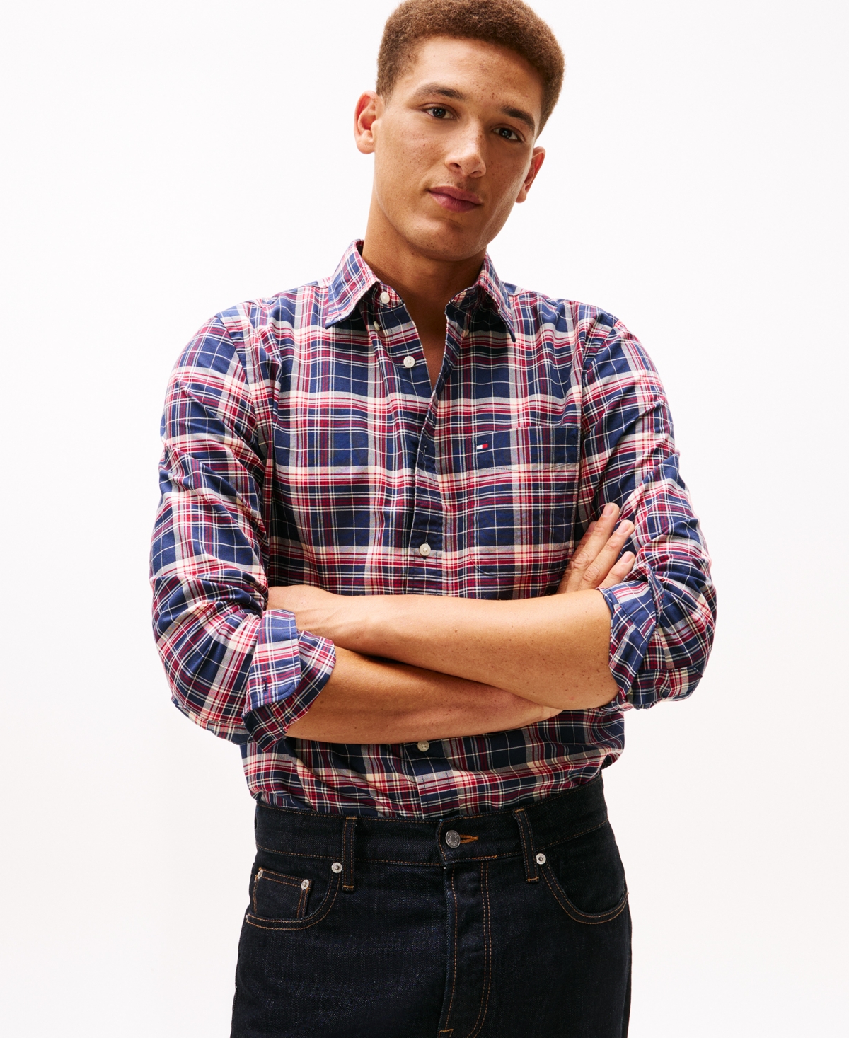 Click here for Tommy Hilfiger Mens Heritage Oxford Plaid Shirt -... prices