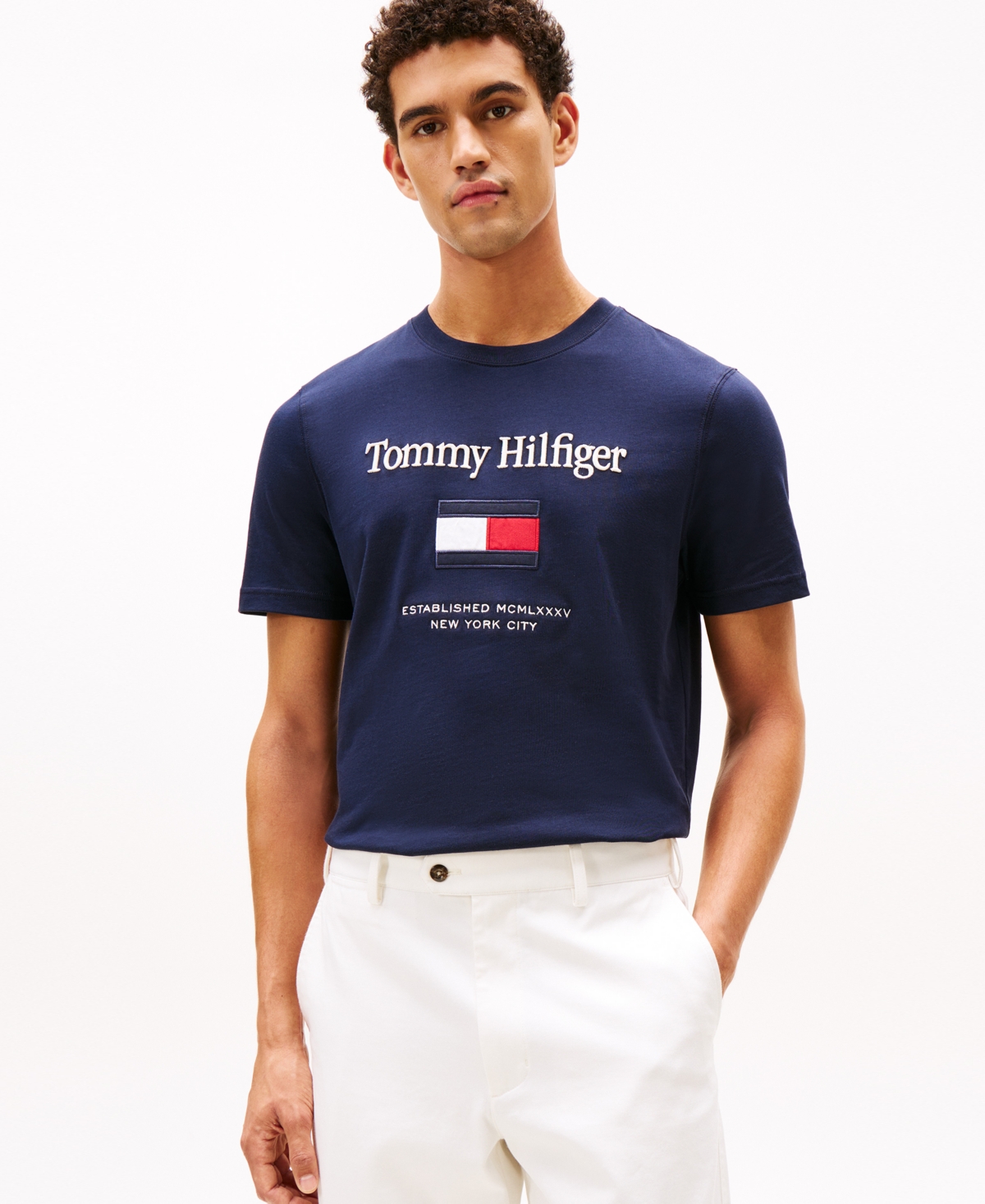 Click here for Tommy Hilfiger Mens Logo Embordered Flag T-Shirt -... prices