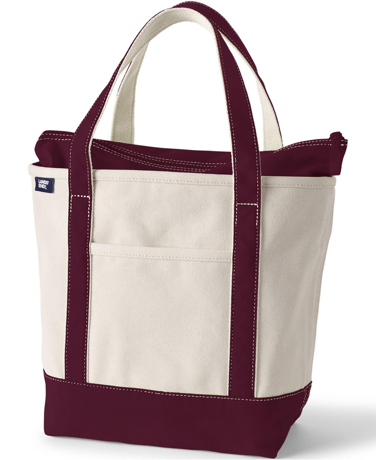Click here for Lands End Medium 5 Pocket Zip Top Canvas Tote Bag... prices