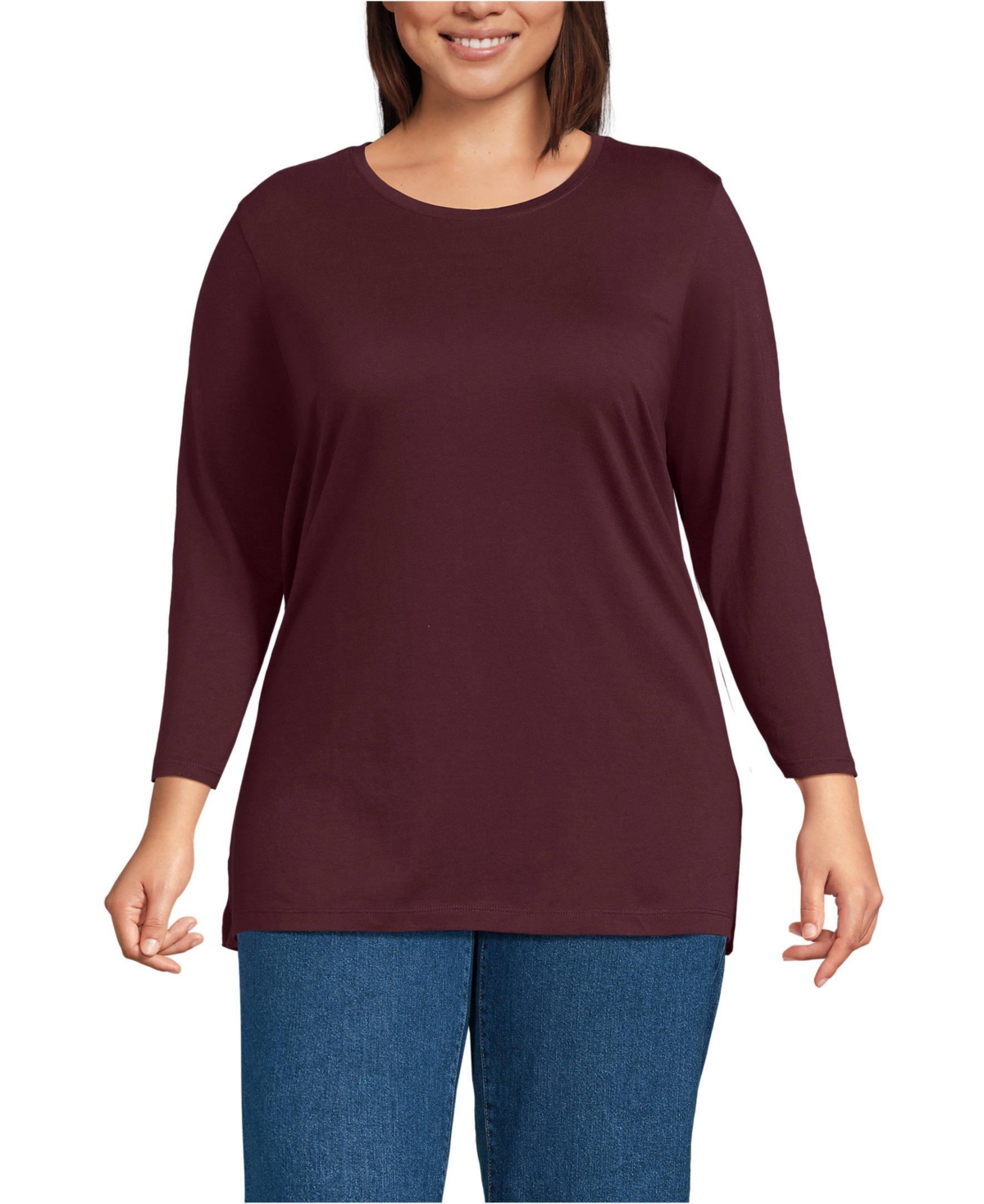 Click here for Lands End Plus Size 3/4 Sleeve Cotton Supima Tunic... prices
