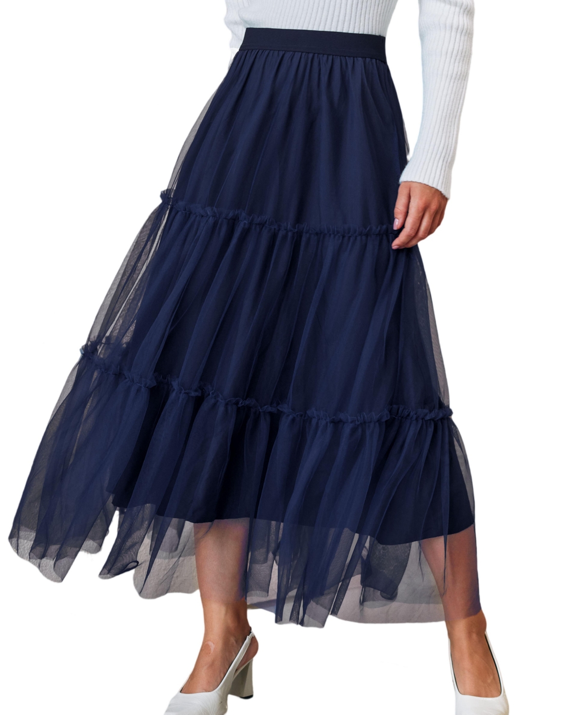 Click here for Cupshe Womens On the Scene Maxi Skirt - Dark blue prices