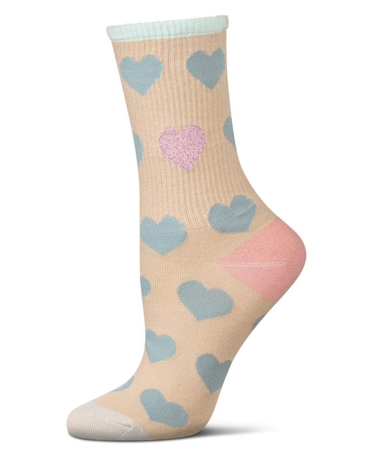 Click here for MeMoi Womens Radiate Love Glitter Heart Crew Socks... prices