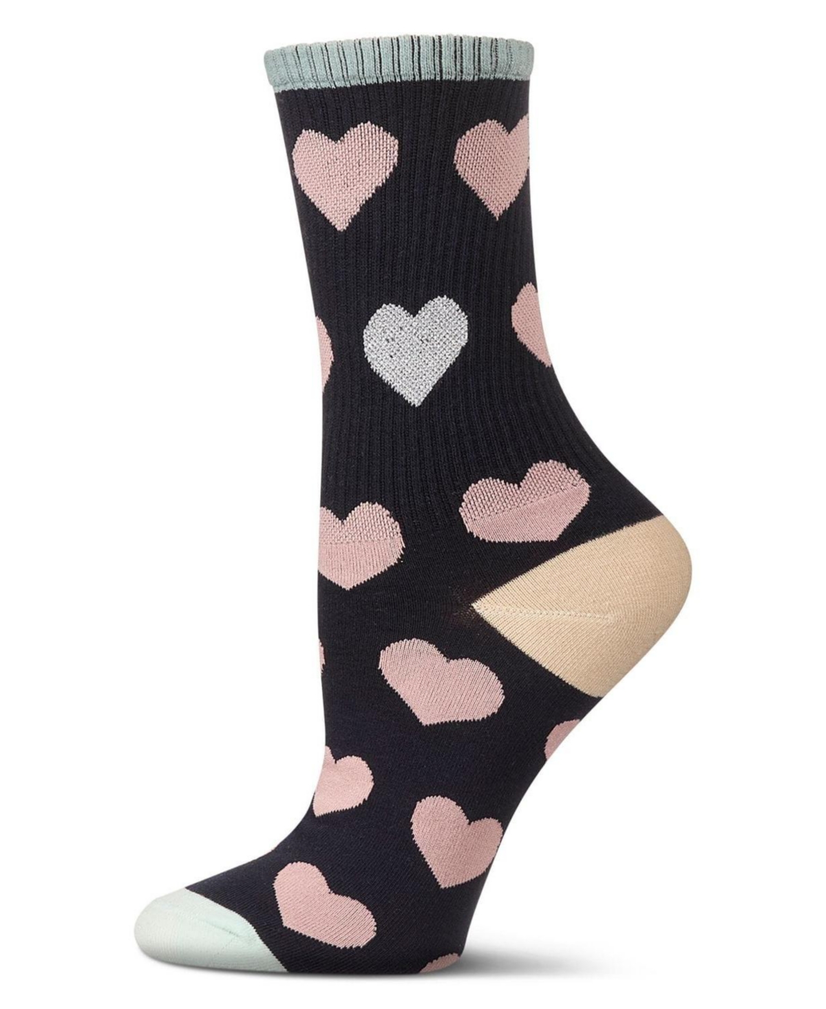 Click here for MeMoi Womens Radiate Love Glitter Heart Crew Socks... prices