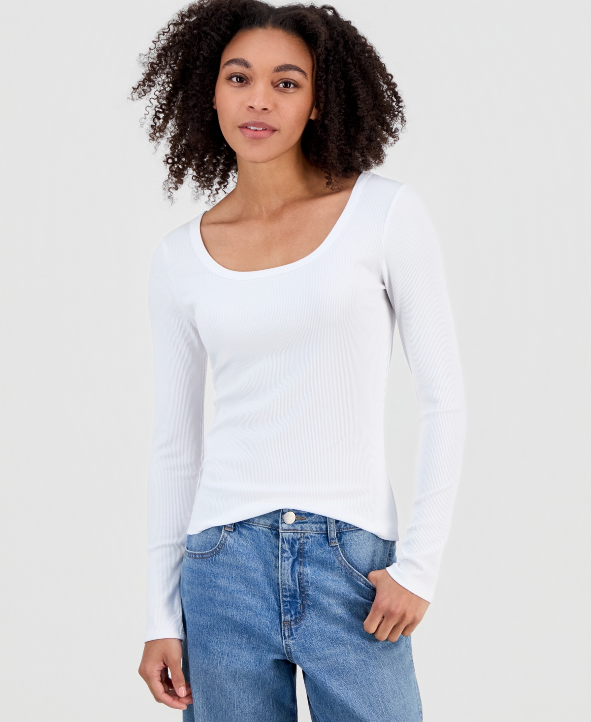Click here for Self Esteem Juniors Basic Soft Rib Long-Sleeve Top... prices