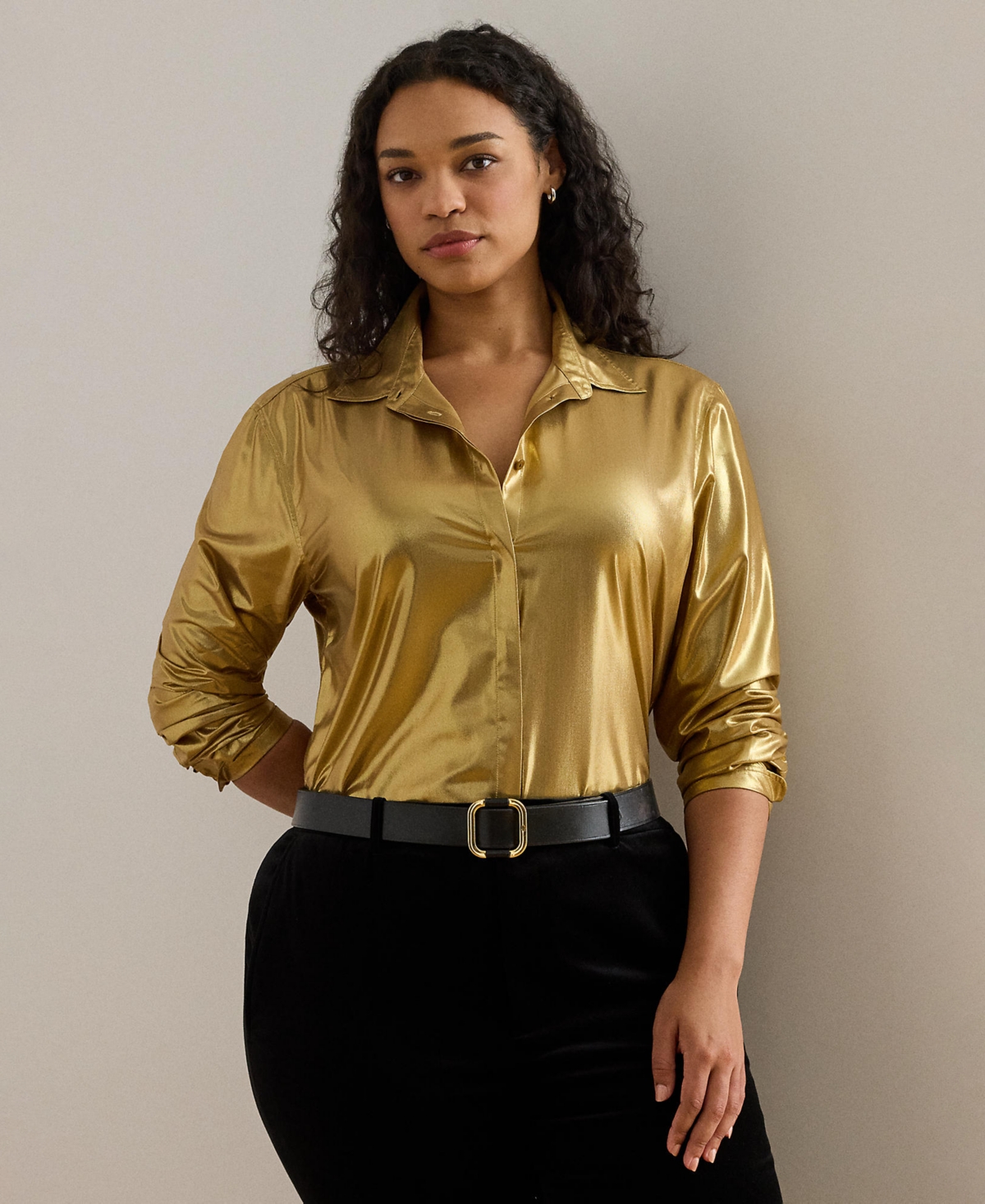 Click here for Lauren Ralph Lauren Plus Size Classic Fit Shirt -... prices