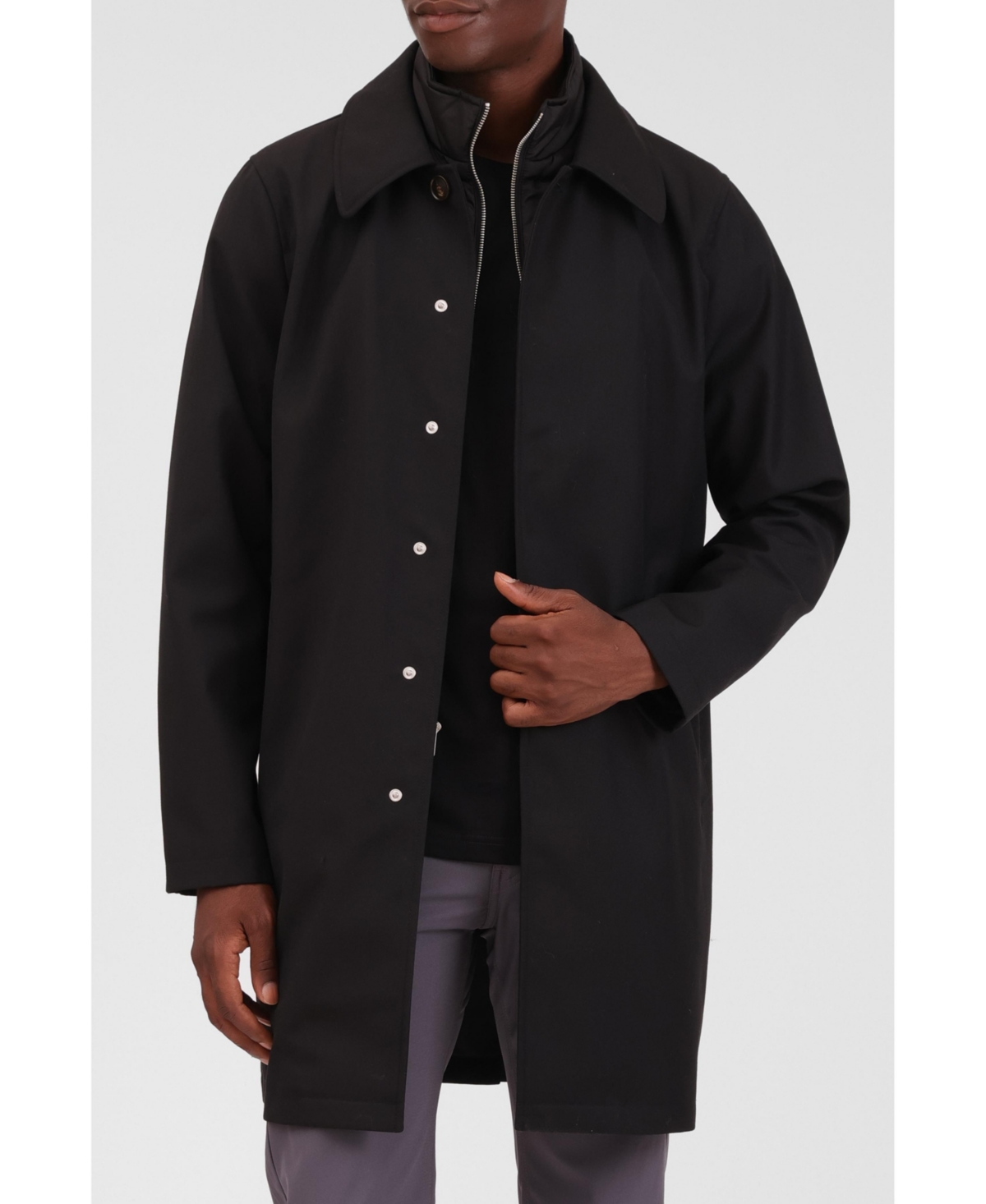 Click here for Bagatelle Homme Mens Water-Resistant Mac Coat - Bl... prices