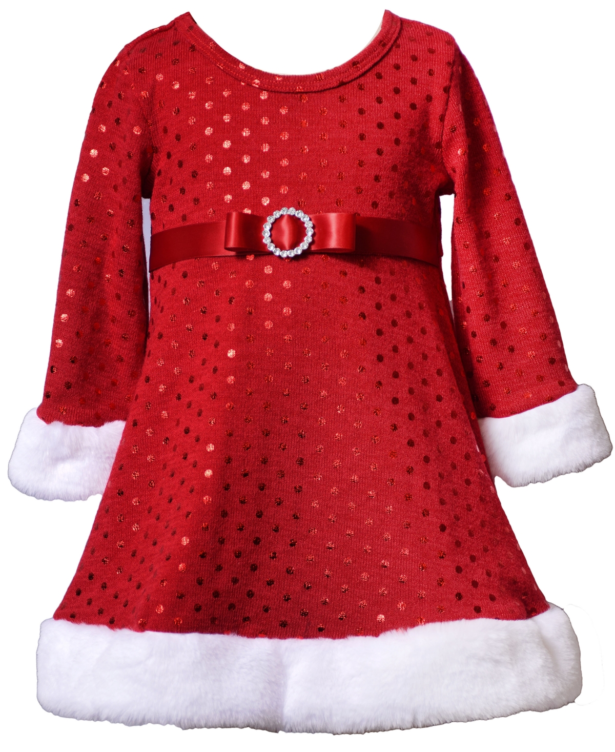 Click here for Bonnie Baby Baby Girls Long Sleeve Foiled Dot Sant... prices