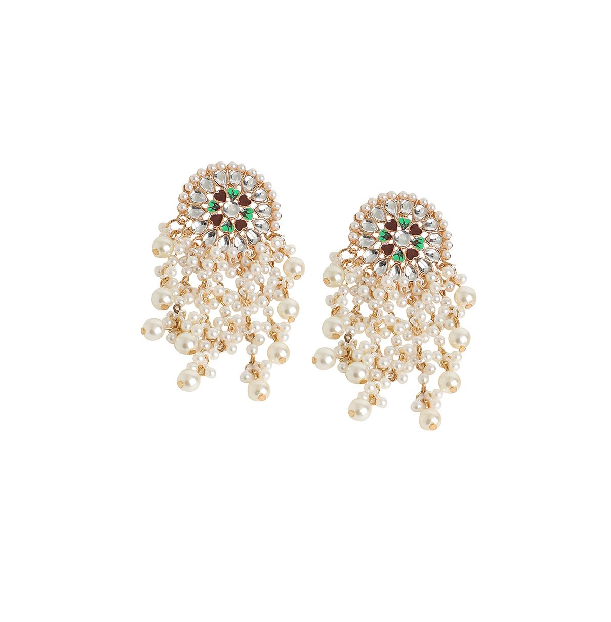 Click here for Sohi Womens Royal Drop Earrings - White prices