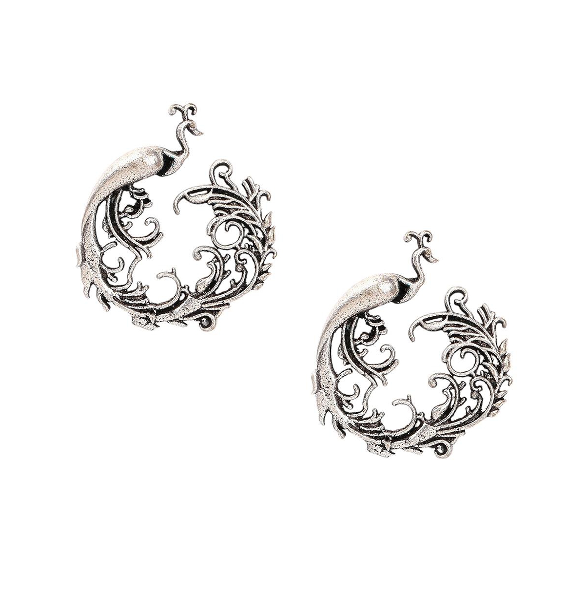 Click here for Sohi Womens Oxidised Drop Earrings - Silver prices