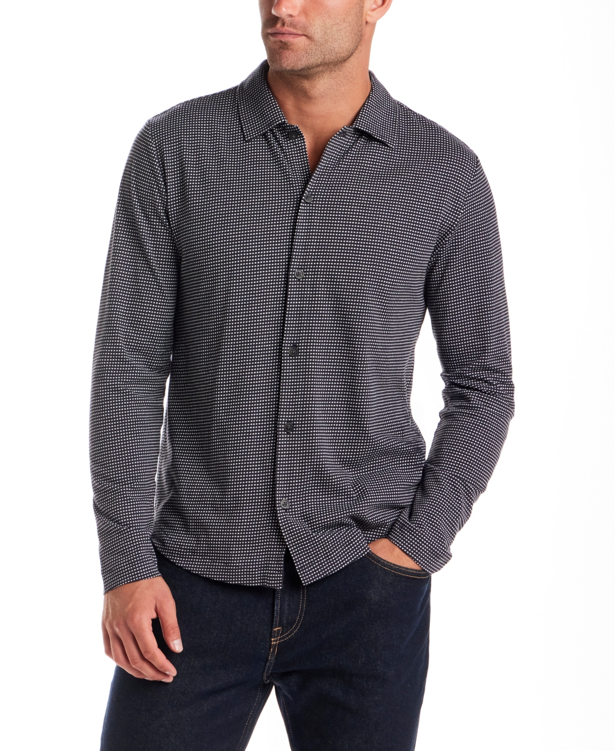 Click here for Vintage & Black Mens Dobby Button Down Shirt - Bla... prices