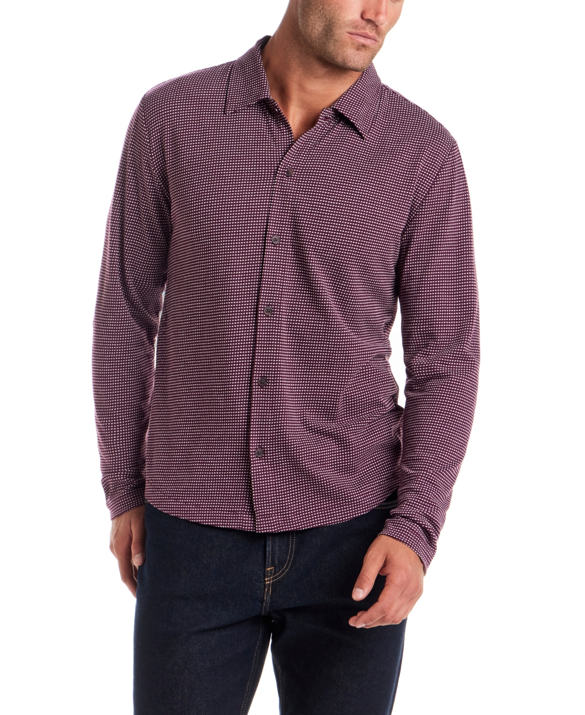 Click here for Vintage & Black Mens Dobby Button Down Shirt - Bur... prices