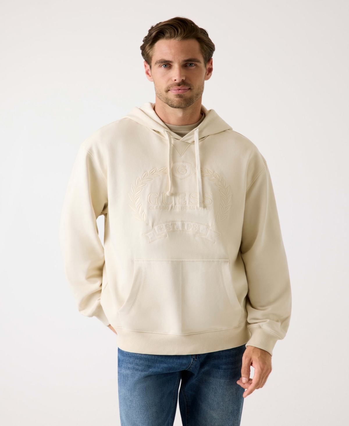 Click here for Guess Mens Long Sleeve Hooded Sweatshirt - Quicksa... prices