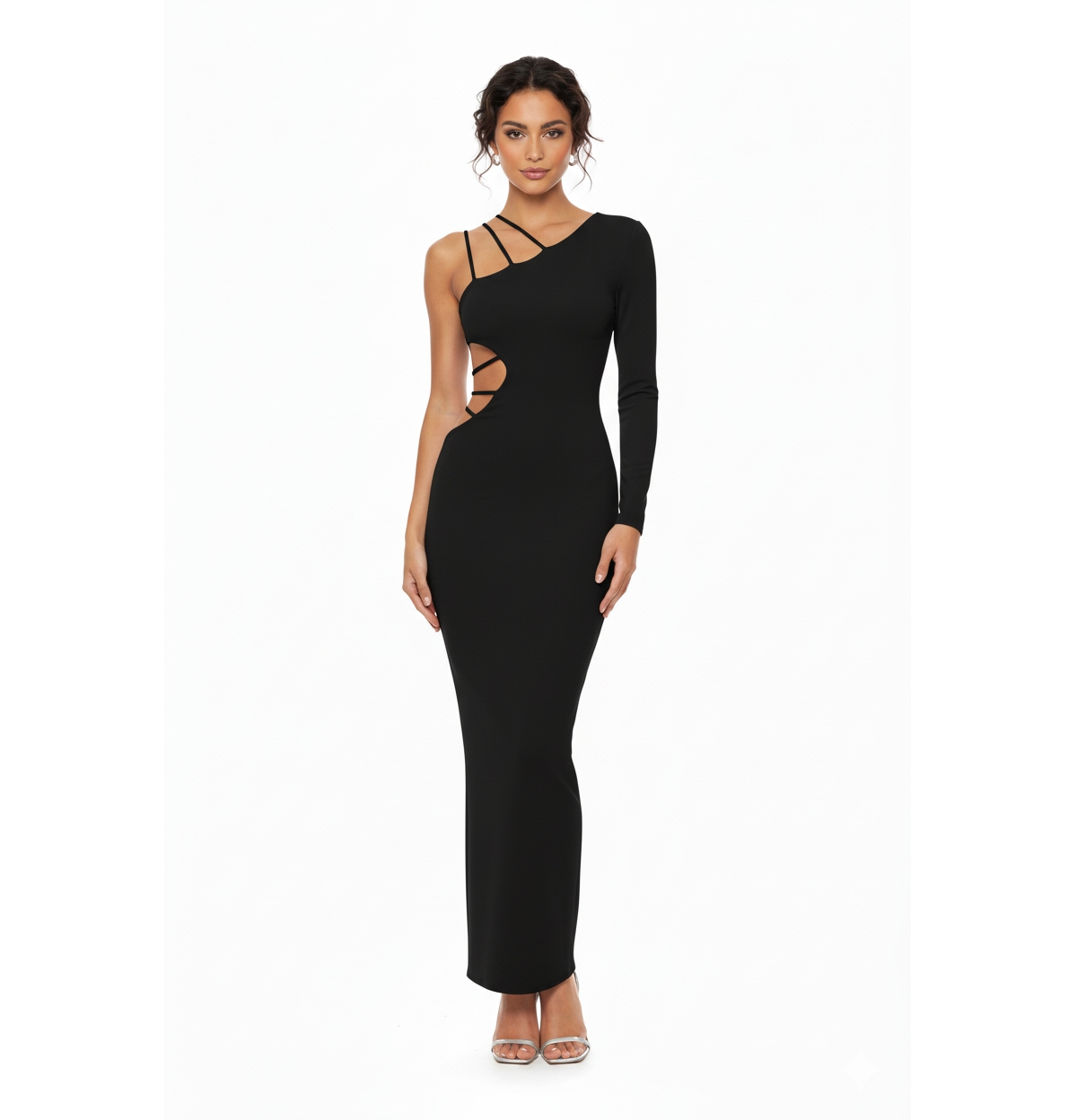 Click here for Jendue Womens Aurora One Shoulder Denim Maxi Dress... prices