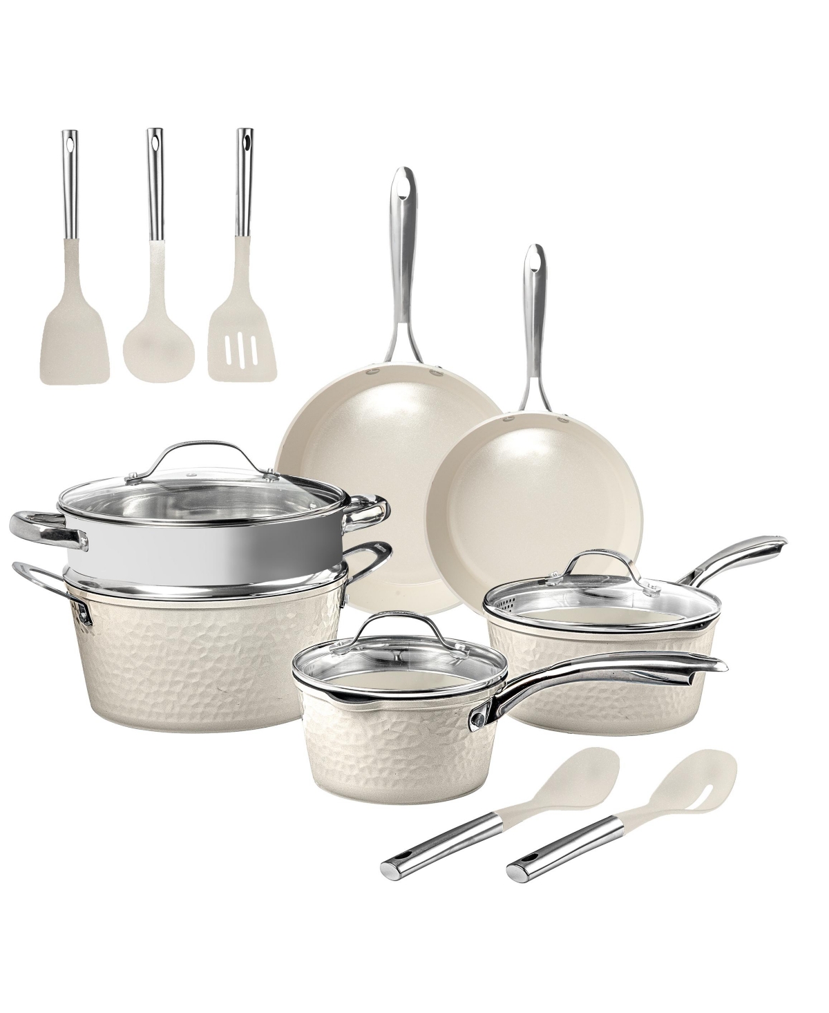 Click here for Gotham Steel Hammered Cream 15-Piece Ceramic Nonst... prices