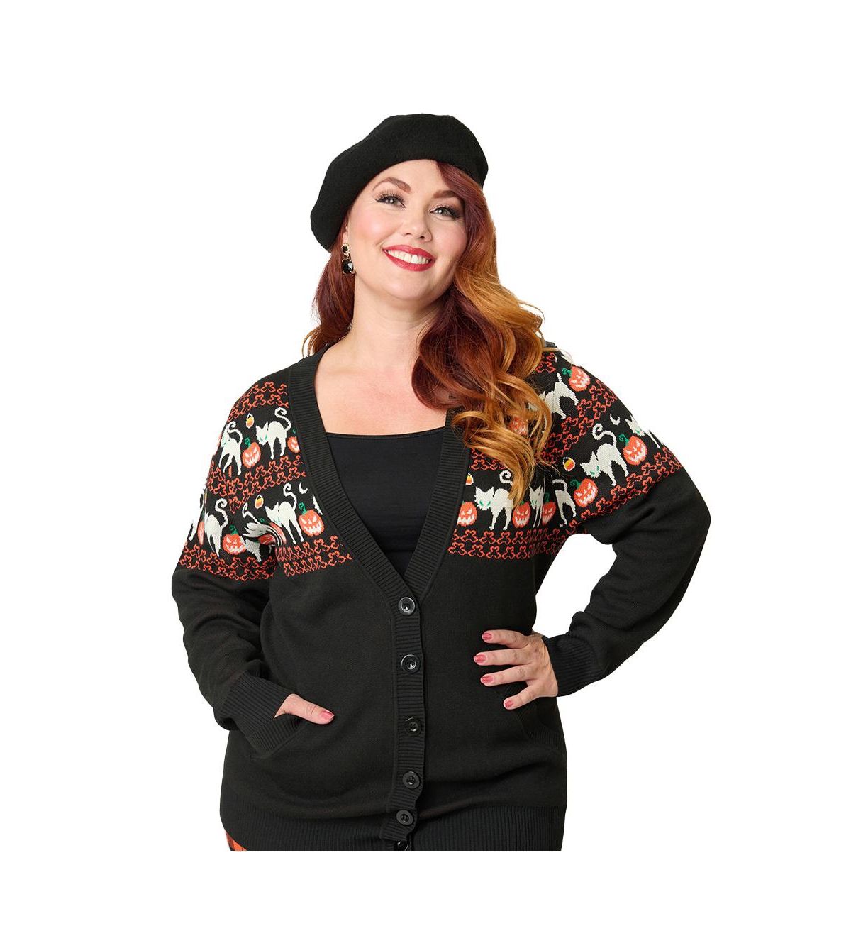 Click here for Unique Vintage Plus Size Printed Knit Long Cardiga... prices
