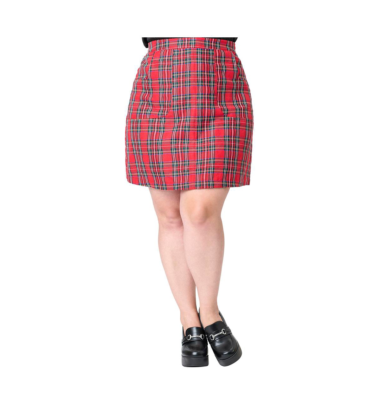 Click here for Smak Parlour Plus Size A-Line Mini Skirt - Red prices