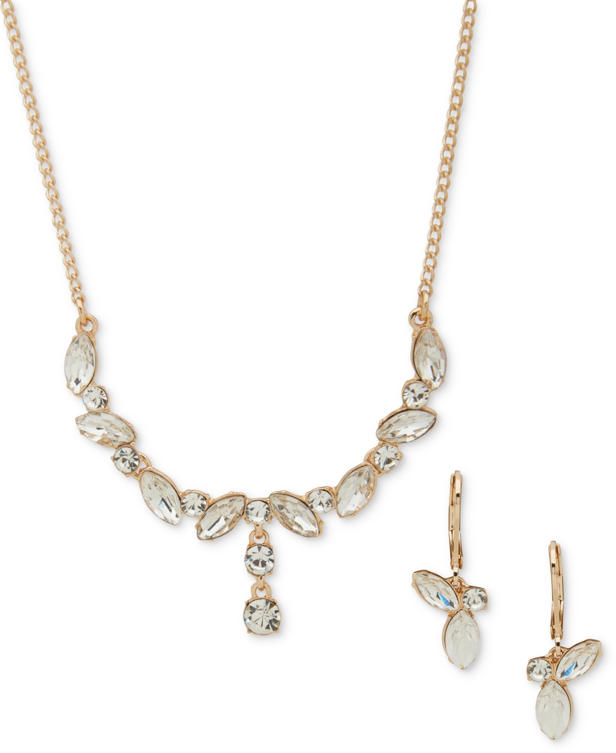 Click here for Anne Klein 2-Pc. Crystal Navette Stone Cluster Nec... prices