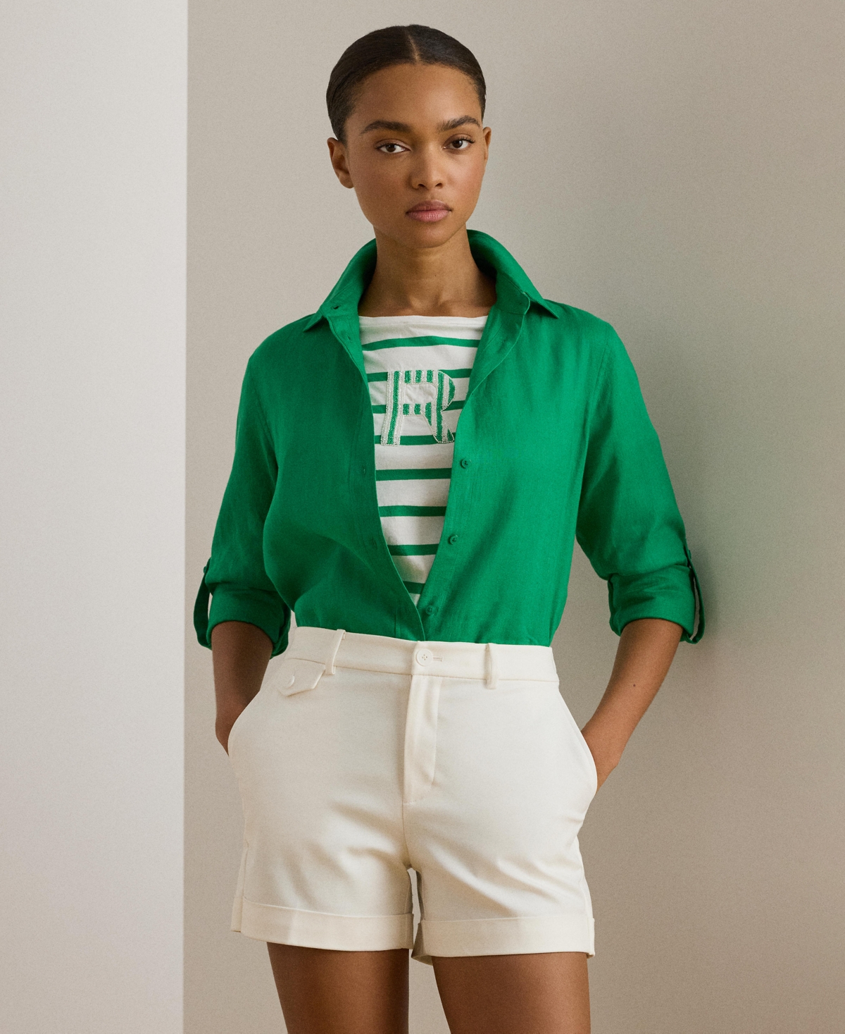 Click here for Lauren Ralph Lauren 100 Linen Shirt - Stem prices