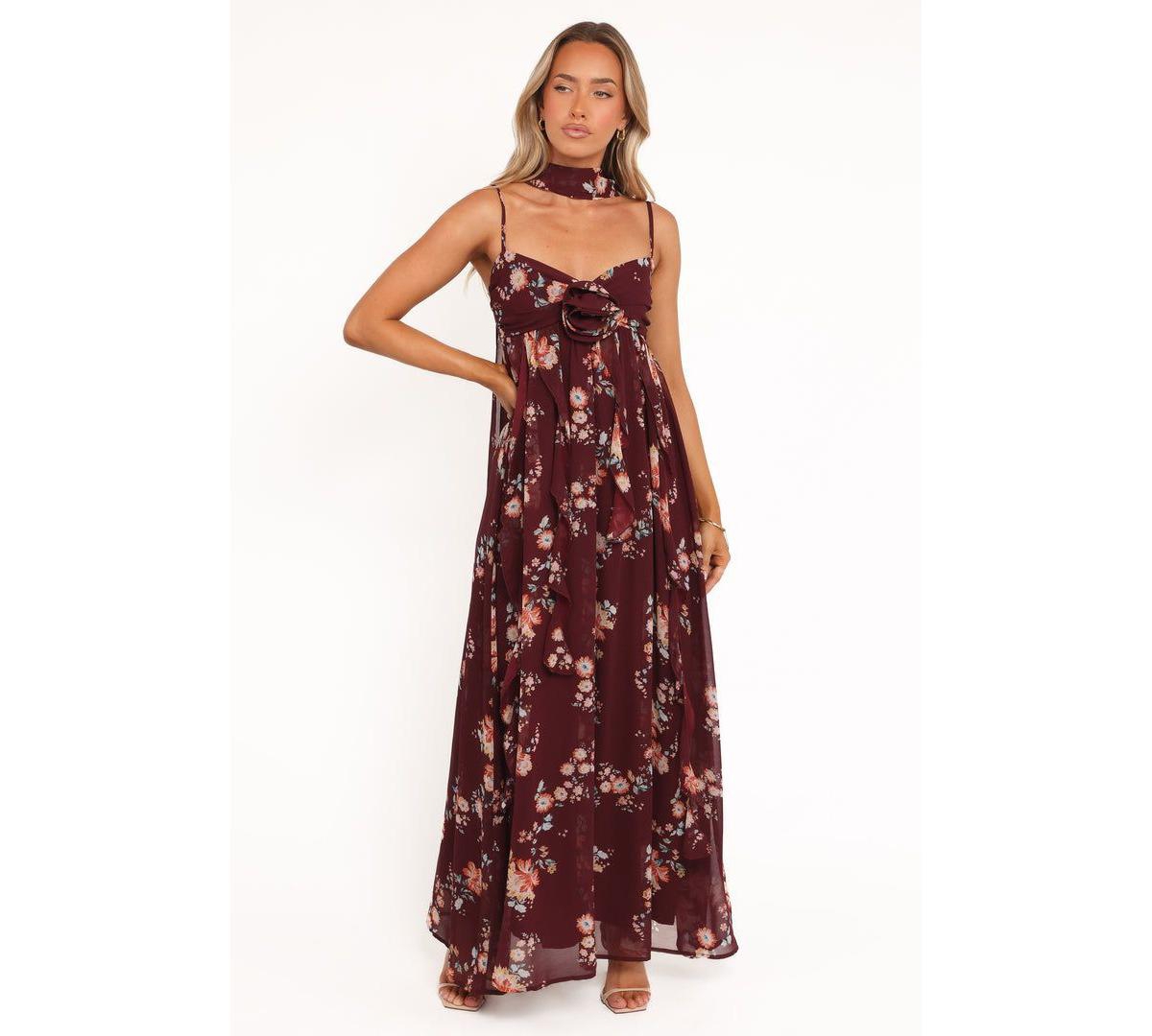 Click here for Petal and Pup Womens Tully Maxi Dress - Berry Flor... prices