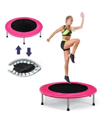 Gymax Mini Folding 36'' Trampoline Portable Recreational Fitness ...