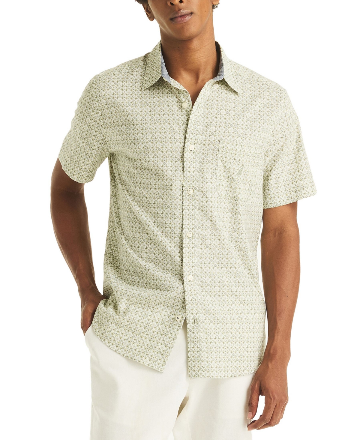 Click here for Nautica Mens Printed Short Sleeve Shirt - Sail Whi... prices