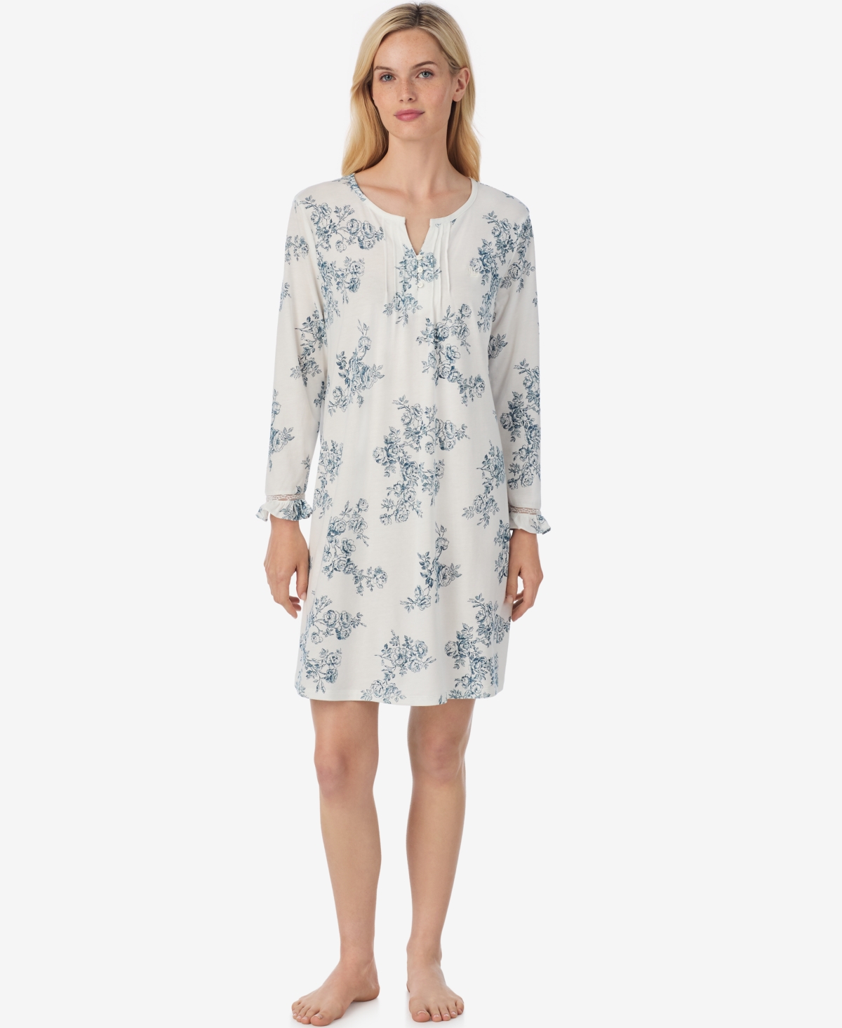 Click here for Lauren Ralph Lauren Womens Ruffle Sleeve Button Ne... prices
