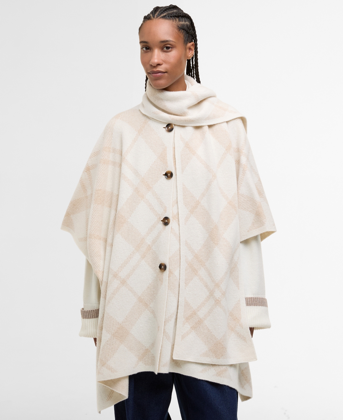 Click here for Barbour Womens Vienna Knitted Cape Coat with Scarf... prices