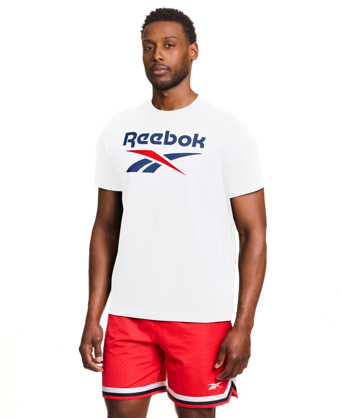 Click here for Reebok Mens Classic Logo T-Shirt - White/Navy/Red prices