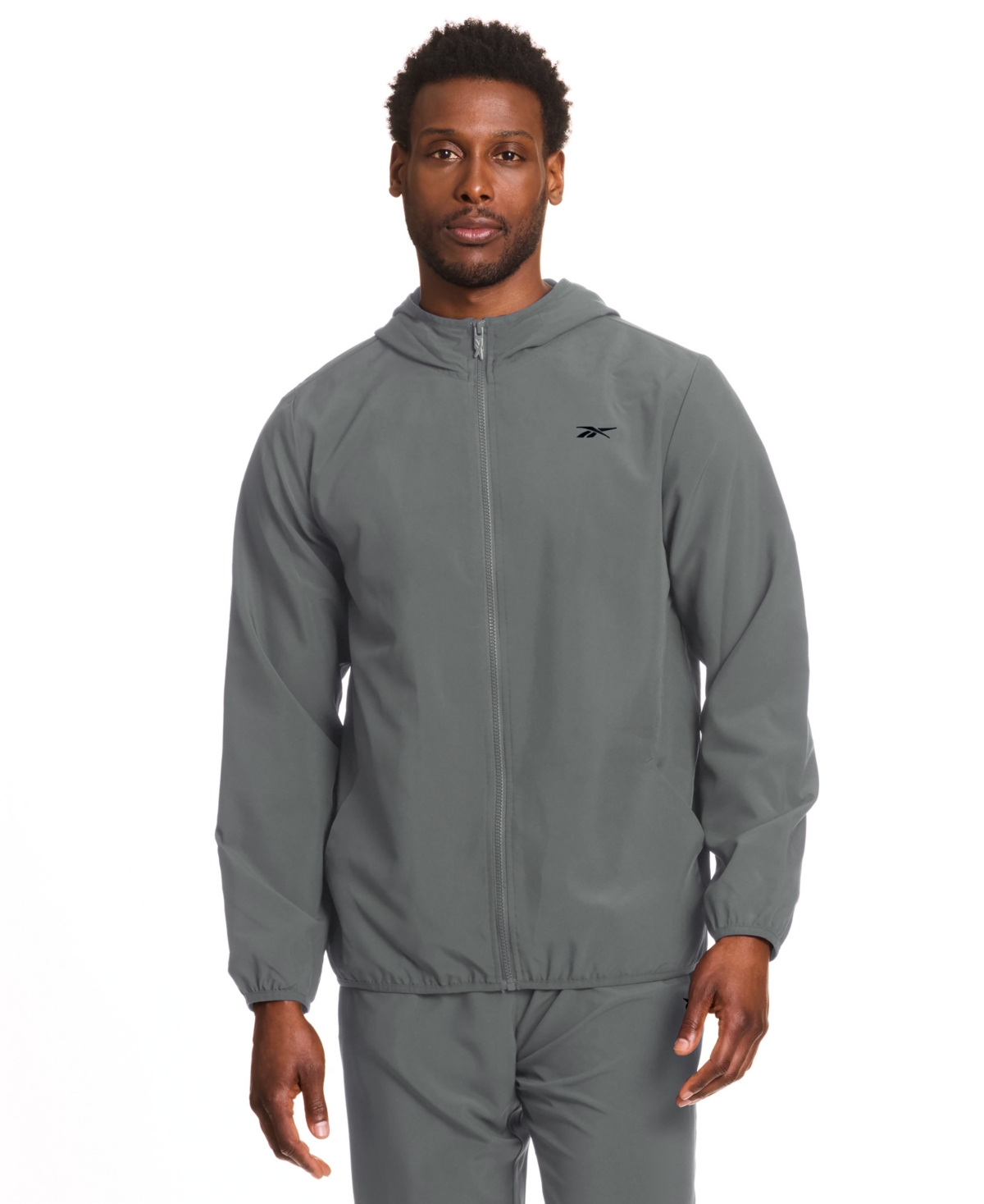 Click here for Reebok Mens Woven Logo Jacket - Gray prices